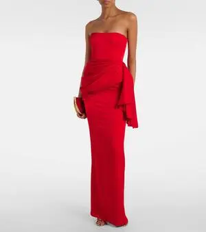Alex Perry Draped Crêpe Satin Gown