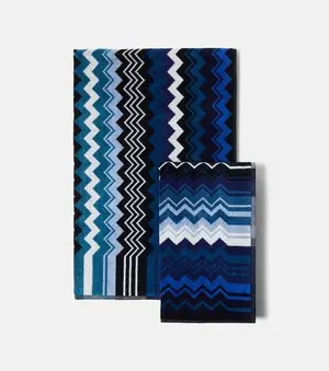 Missoni Giacomo Set Of 2 Cotton Terry Towels - Blue