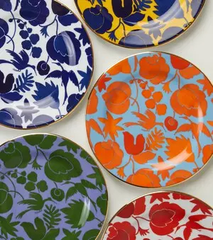 La DoubleJ Wildbird Set Of 6 Dessert Plates - Multicoloured