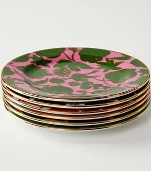 La DoubleJ Wildbird Set Of 6 Dessert Plates - Multicoloured