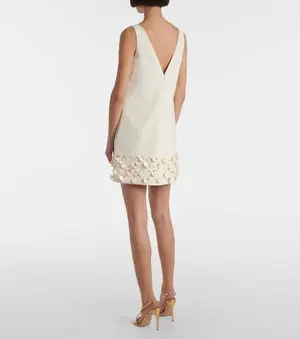 SELF-PORTRAIT Bridal Sequined Crêpe Minidress