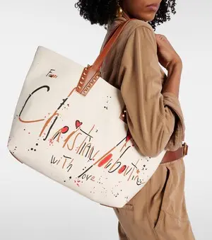 CHRISTIAN LOUBOUTIN Cabata Large Leather-trimmed Tote Bag - Multicoloured