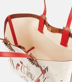 CHRISTIAN LOUBOUTIN Cabata Large Leather-trimmed Tote Bag - Multicoloured