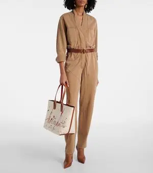 CHRISTIAN LOUBOUTIN Cabata Large Leather-trimmed Tote Bag - Multicoloured