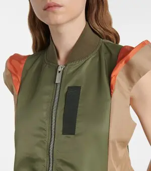Sacai Paneled Twill And Gabardine Vest