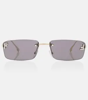 Fendi First Crystal Rectangle Sunglasses - Grey