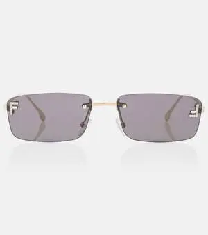 Fendi First Crystal Rectangle Sunglasses - Grey