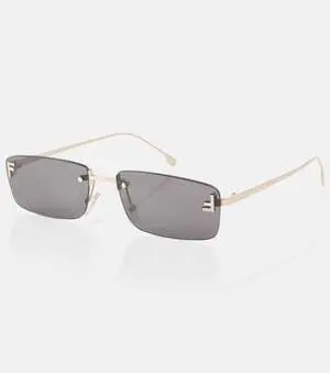 Fendi First Crystal Rectangle Sunglasses - Grey