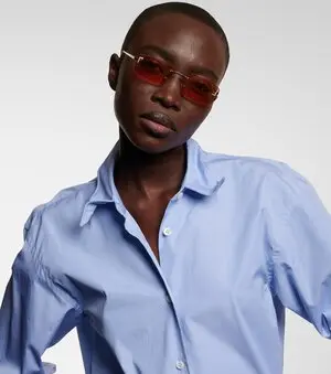 Fendi Crystal Rectangular Sunglasses - Orange