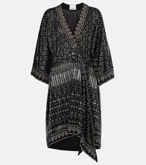 Isabel Marant Étoile Nawel Embellished Lamé Mini Dress - Black