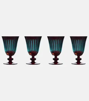L'Objet Prism Set Of 4 Wine Glasses - Blue