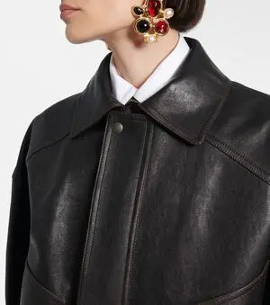 Saint Laurent Leather Bomber Jacket