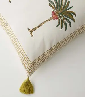 LES-OTTOMANS Palms Printed Cotton Cushion