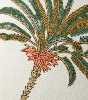 LES-OTTOMANS Palms Printed Cotton Cushion