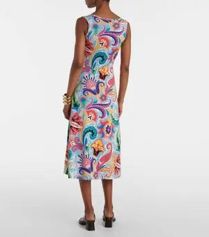 Etro Paisley Silk-blend Midi Dress - Multicoloured