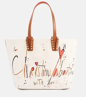 CHRISTIAN LOUBOUTIN Cabata Large Leather-trimmed Tote Bag - Multicoloured
