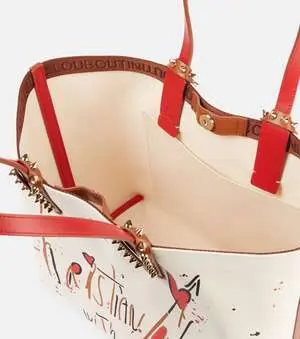 CHRISTIAN LOUBOUTIN Cabata Large Leather-trimmed Tote Bag - Multicoloured