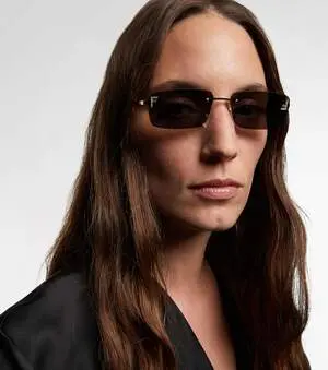 Fendi First Crystal Rectangle Sunglasses - Grey