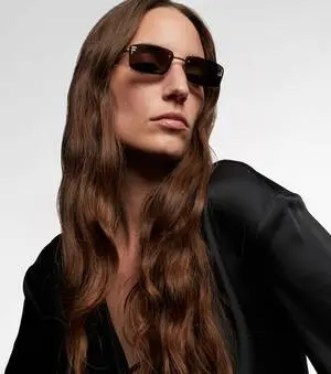 Fendi First Crystal Rectangle Sunglasses - Grey
