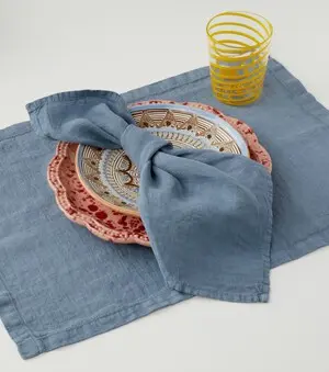 ONCE MILANO Set Of Four Linen Napkins