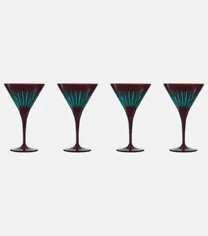 L'Objet Prism Set Of 4 Martini Glasses - Blue