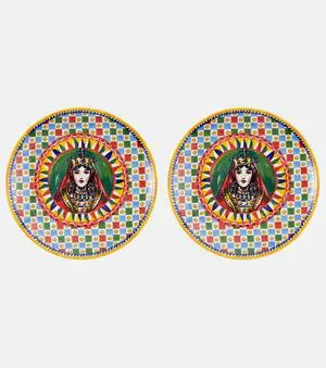 Dolce & Gabbana Carretto Siciliano Set Of 2 Dessert Plates - Multicoloured