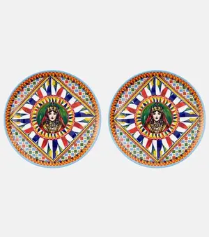 Dolce & Gabbana Carretto Siciliano Set Of 2 Dinner Plates - Multicoloured