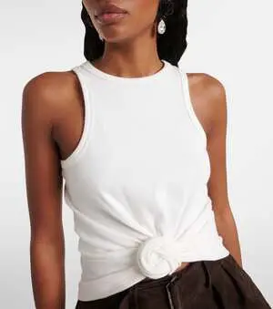 Magda Butrym Gathered Cotton-blend Tank Top
