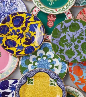 La DoubleJ Libellula Set Of 6 Dessert Plates - Multicoloured