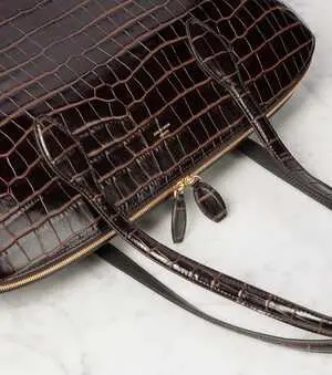 TOTEME Croc-effect Leather Tote Bag - Brown