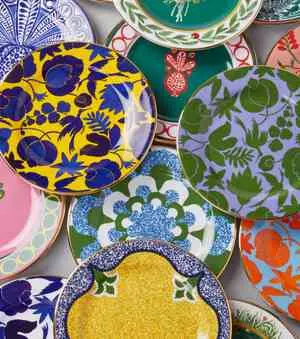 La DoubleJ Libellula Set Of 6 Dessert Plates - Multicoloured