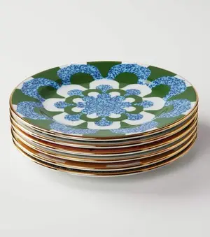 La DoubleJ Libellula Set Of 6 Dessert Plates - Multicoloured