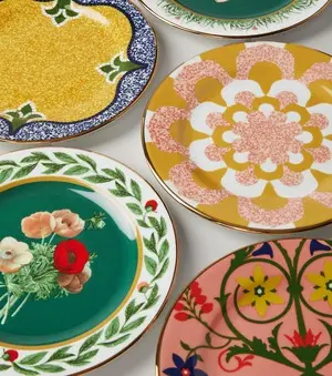 La DoubleJ Libellula Set Of 6 Dessert Plates - Multicoloured