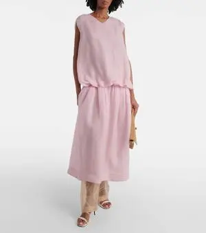 Khaite Trenton Wide-leg Organza Pants - Beige