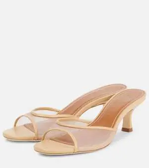 Staud Brigitte 55 Mesh Mules - Beige