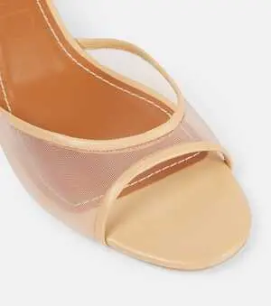 Staud Brigitte 55 Mesh Mules - Beige