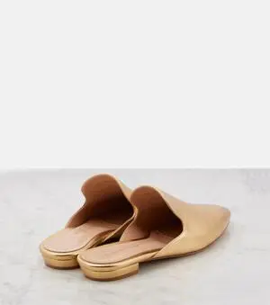 GIANVITO ROSSI Raja Metallic Leather Mules - Gold