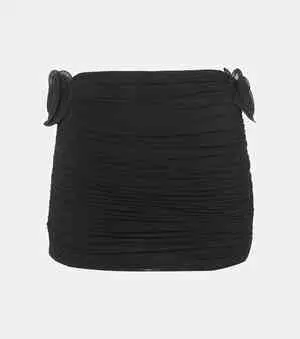 Magda Butrym Floral-appliqué Ruched Miniskirt