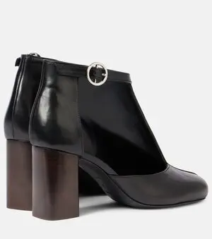 LEMAIRE Cutout Leather Ankle Boots