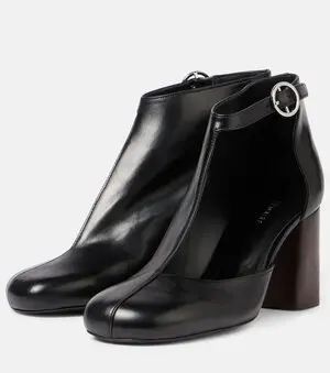 LEMAIRE Cutout Leather Ankle Boots