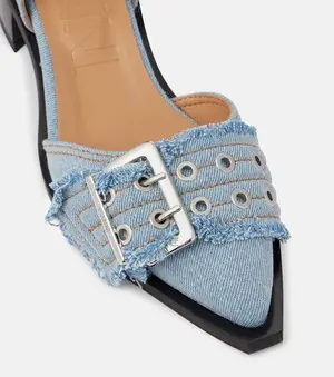 GANNI Buckled Denim Pumps
