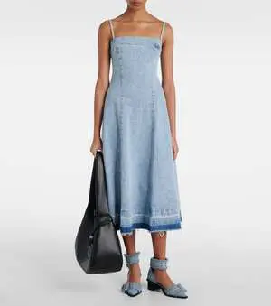 GANNI Buckled Denim Pumps