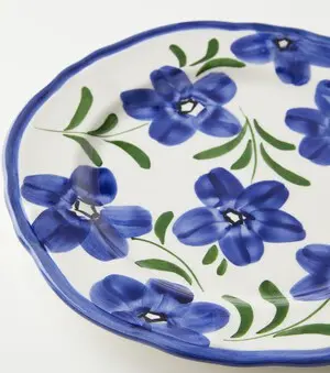 LES-OTTOMANS Floral Plate - Blue