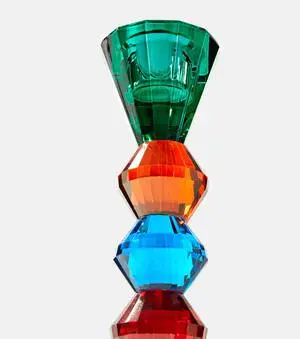 LES-OTTOMANS Crystal Candle Holder - Multicoloured