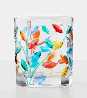 LES-OTTOMANS Floral Set Of 4 Crystal Tumblers