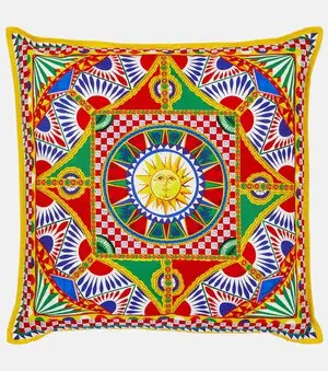 Dolce & Gabbana Medium Printed Canvas Cushion - Multicoloured