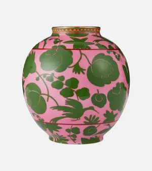 La DoubleJ Wildbird Porcelain Vase - Pink