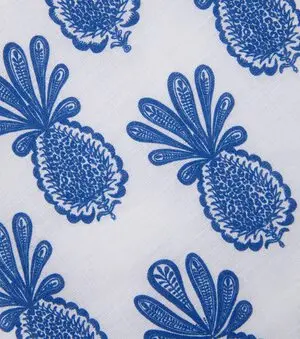 La DoubleJ Pineapple Blu Set Of Two Tablemats - Blue