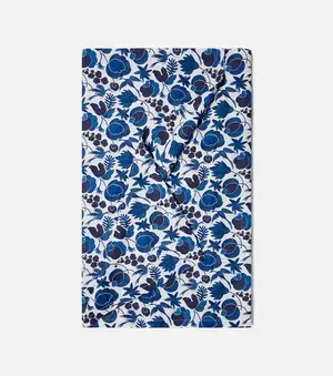 La DoubleJ Wildbird Blu Medium Linen Tablecloth - Multicoloured