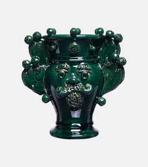 LES-OTTOMANS Sicilian Ceramic Vase - Green